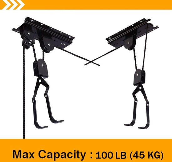 Plafond Mount Fiets Hoist Katrol Hanger - Fiets Opbergrek voor Garage ...