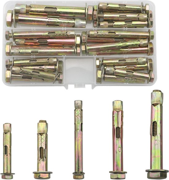 Muuranker 24 stuks ankerbouten Heavy Duty expansieschroeven pluggen ...