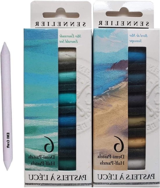 Set van 12 droge pastels half pastels - zachte pastels - BORD DE MER ...