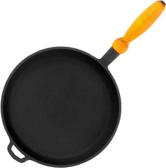 Universal 4BIG.fun 26-cm Cast Iron Frying Pan | Low Profile for Stewing ...
