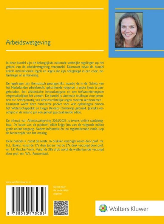 Arbeidswetgeving 2024/2025 | 9789013175059 | Prof. mr. W.L. Roozendaal ...