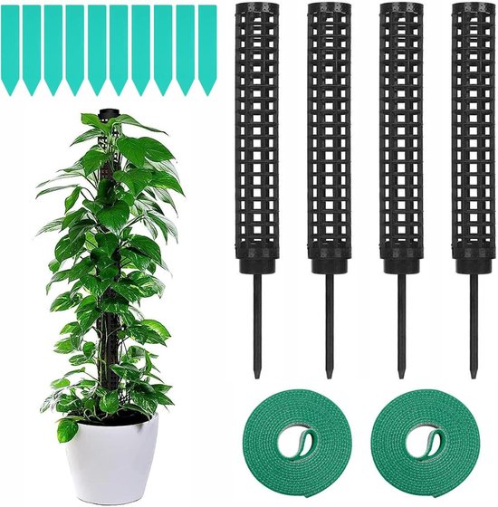 4 stuks kunststof mosstok voor planten - Monstera plantenondersteuning ...