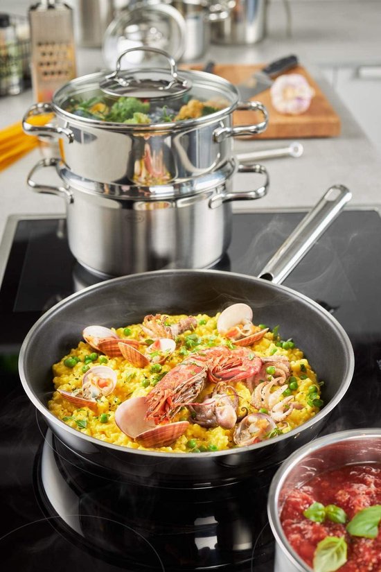 Braadpannen 2-delige set - Hoogwaardige universele pannen met anti ...