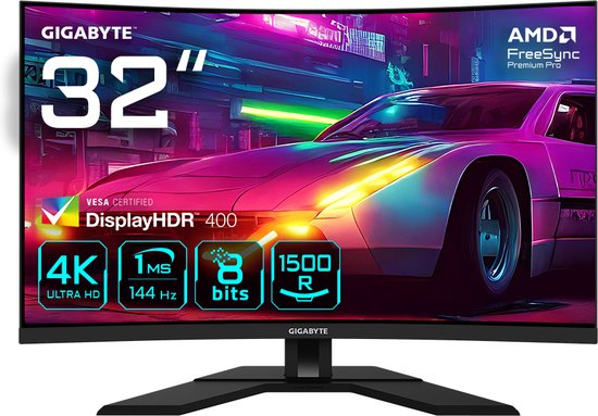 Gigabyte M32UC - 4K VA Curved 144Hz Gaming Monitor - 32 Inch | bol