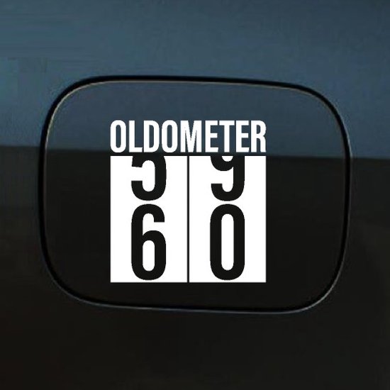 Bumpersticker - Oldometer - 11x11,Bumpersticker - Wit | bol