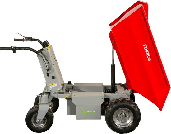 Tombereau électrique 500kg 245 litres basculement hydraulique, batterie ...