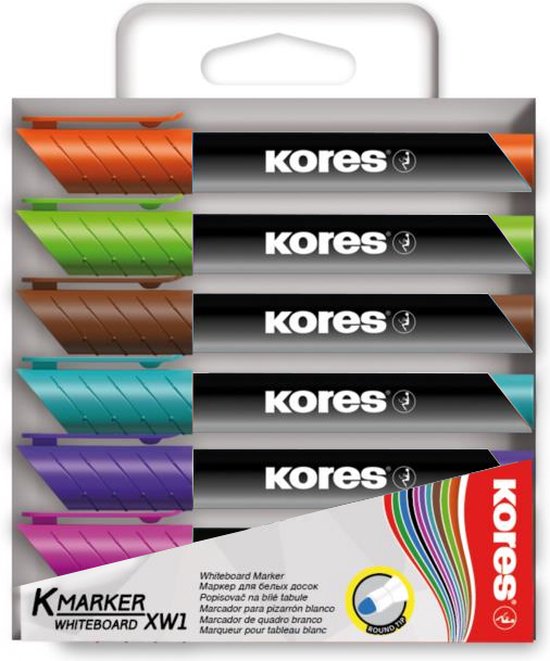 Kores Permanent-Marker ´K MARKER´, Keilspitze, 6er Etui | bol