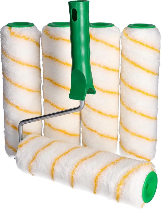 Paint Roller Set Professional - 6 Piece with Stand Telescopic Rod ...