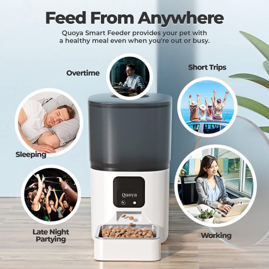 Smart Automatic Feeder LARGE - 6L Food Tank - Timer Schedule Function ...