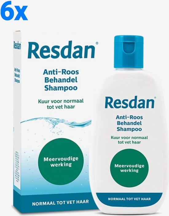 Resdan Anti-Roos Shampoo Normaal tot Vet Haar 125 ml (6x125 ml) | bol