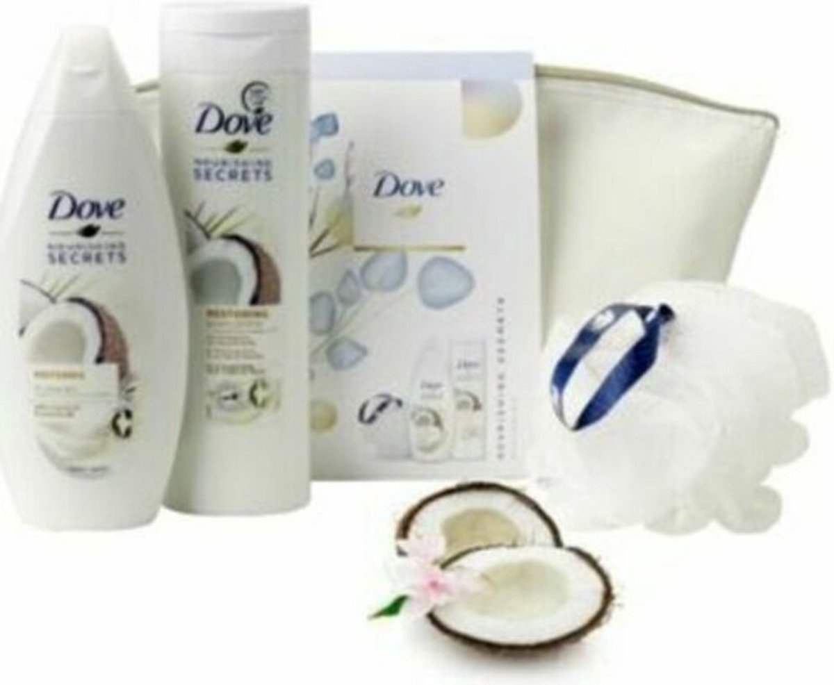 Dove Nourishing Secrets Restoring Geschenkset 1ST - Toilettas met Spons ...