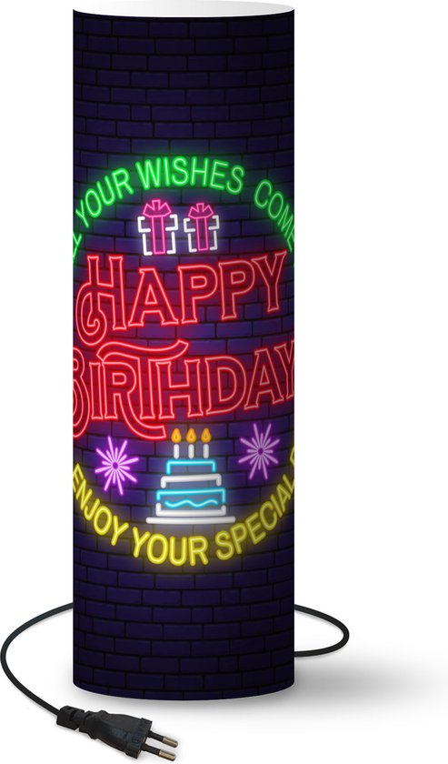 Lampe néon Happy Birthday - Citation ' Happy anniversaire profite de ta ...
