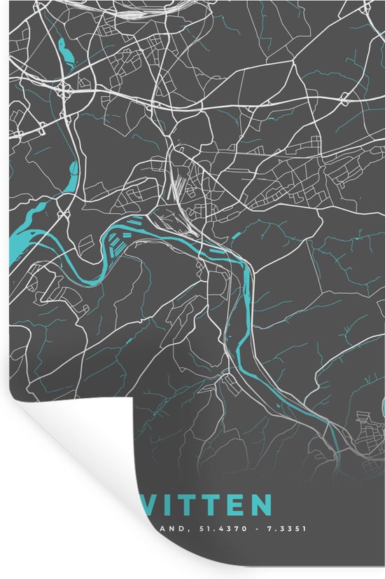 Muurstickers - Sticker Folie - Stadskaart – Plattegrond – Duitsland ...