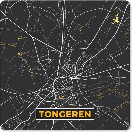 Muismat - Stadskaart - Tongeren - Kaart - Gold - Plattegrond - 20x20 cm ...