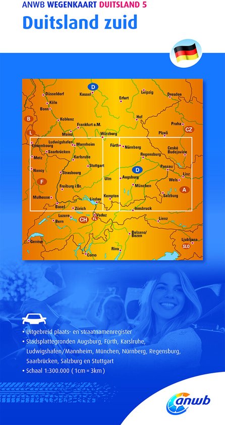 ANWB wegenkaart - Duitsland 5. Duitsland zuid | bol.com