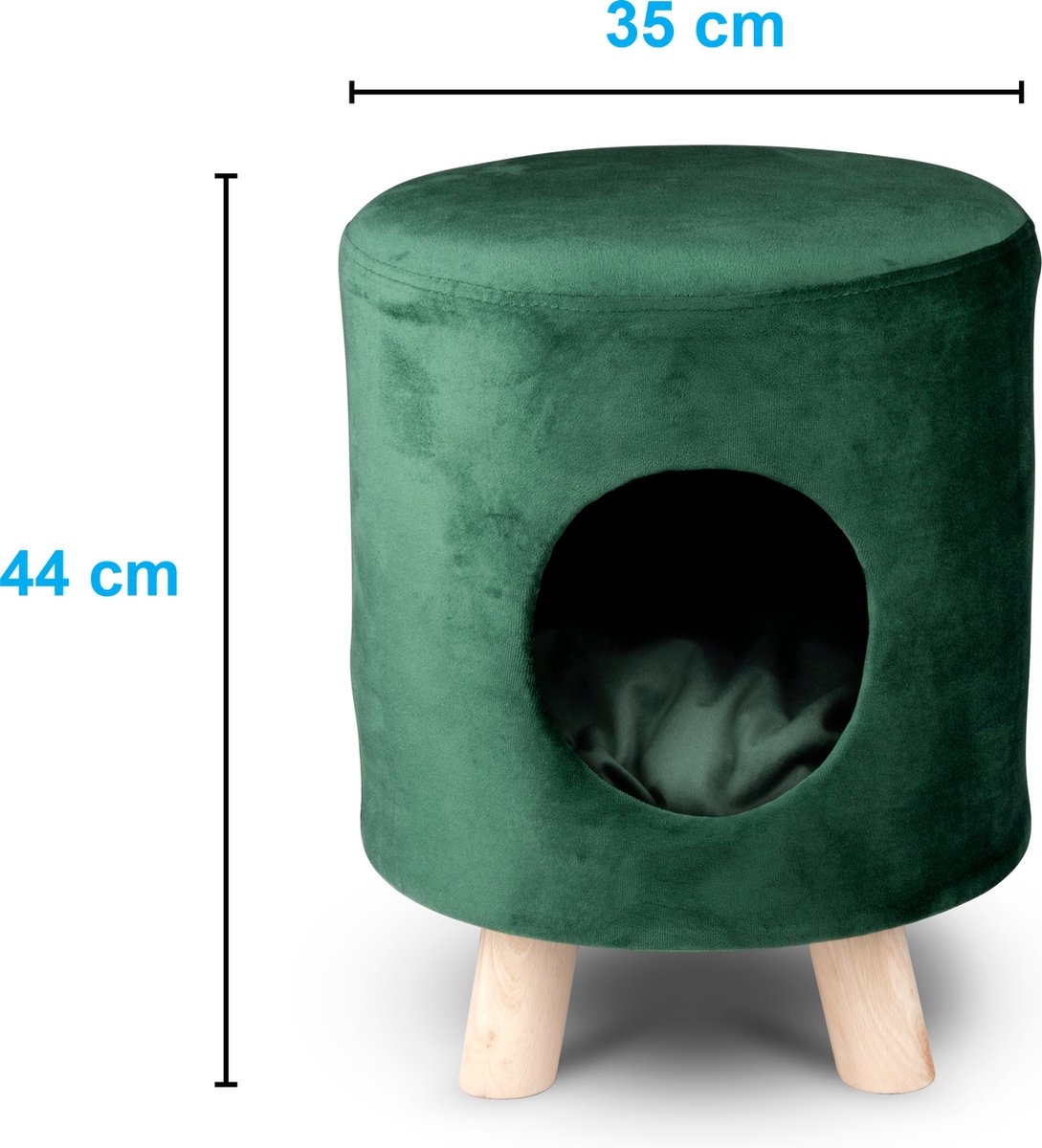 Maxxpro Kattenmand op Pootjes - Poef - 100% Polyester - tot 80kg - Ø 33 ...
