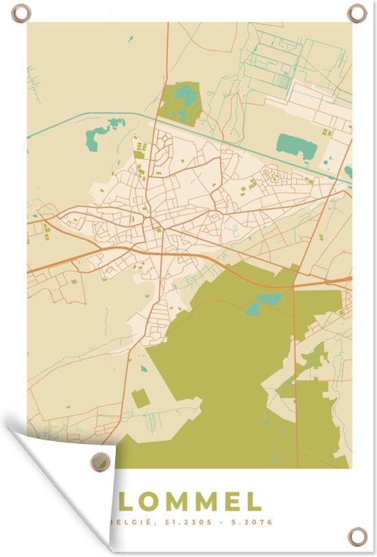 Muurdecoratie Plattegrond - Stadskaart - Kaart - België - Lommel ...