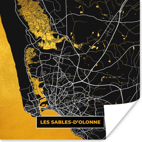Poster Stadskaart - Plattegrond - Les Sables-d'Olonne - Kaart ...