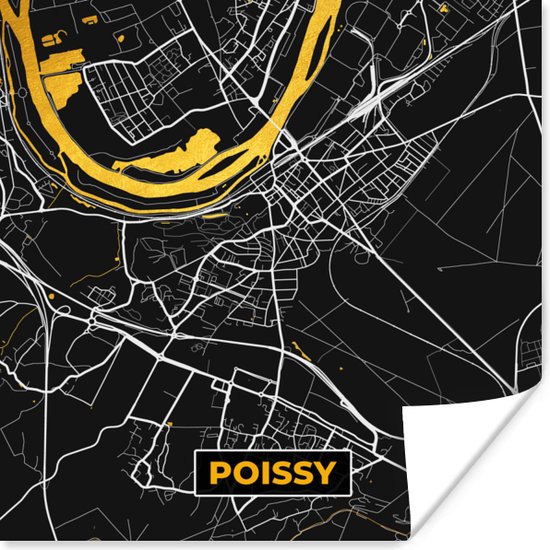 Affiche Plan – Carte – Plan de Ville – France – Poissy - 50x50 cm | bol.com