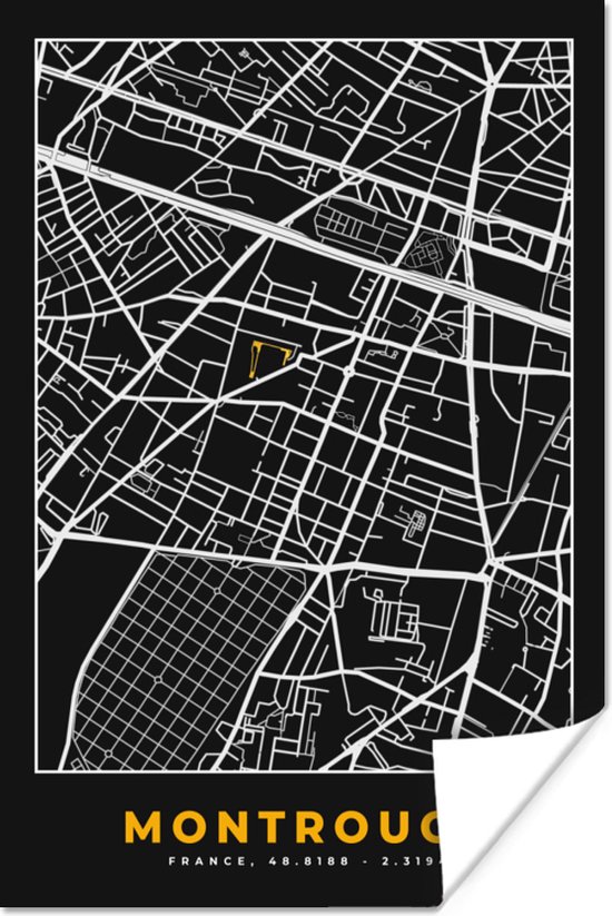 Poster Frankrijk - Montrouge - Stadskaart - Kaart - Plattegrond - 40x60 ...