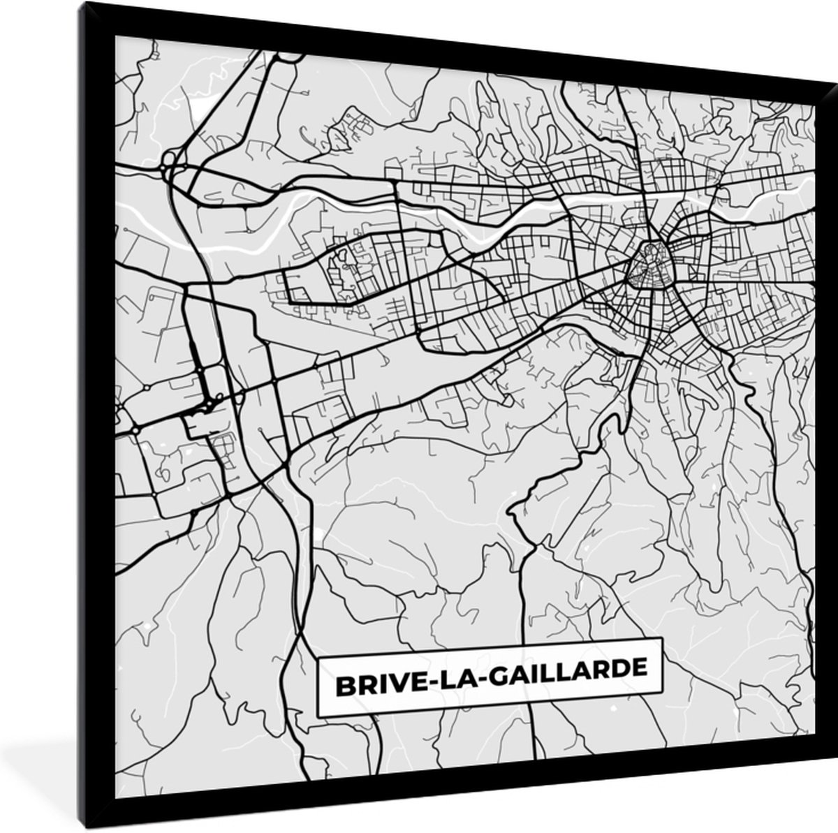Cadre photo avec affiche - Brive-la-Gaillarde - Carte - France - Carte ...