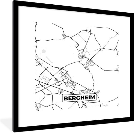 Fotolijst incl. Poster - Kaart - Plattegrond - Bergheim - Stadskaart ...