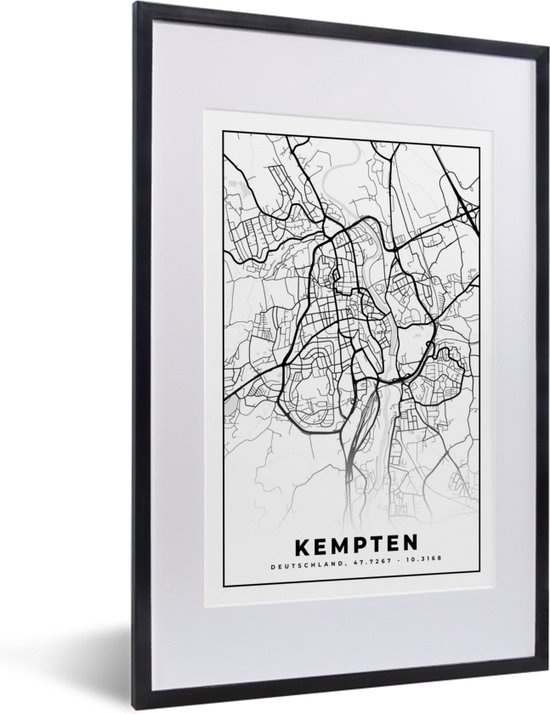 Fotolijst incl. Poster - Stadskaart - Plattegrond - Kempten - Kaart ...