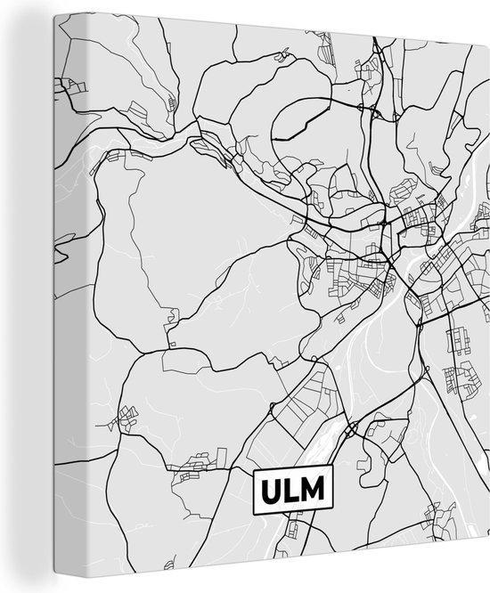 Canvas Schilderij Duitsland - Plattegrond - Kaart - Ulm- Stadskaart ...