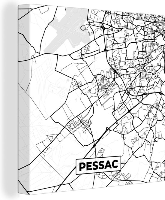Tableau Peinture sur Toile Carte - Plan de Ville - Pessac - France ...