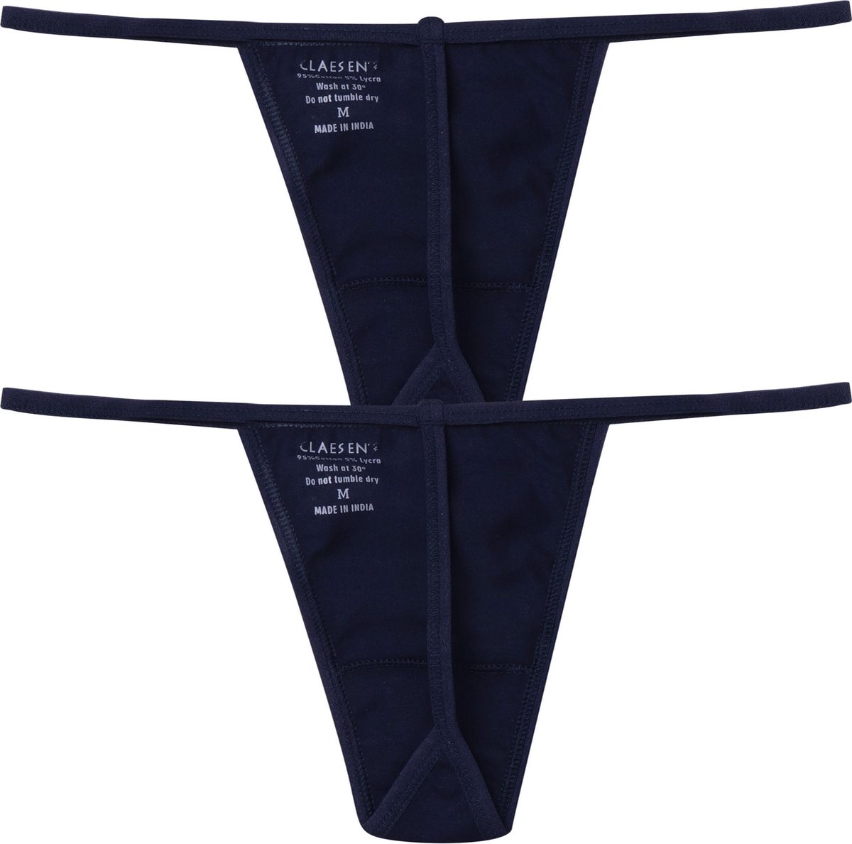 Claesen's® - Dames 2-pack Mini String - Donkerblauw - 95% Katoen - 5% Lycra | bol.com