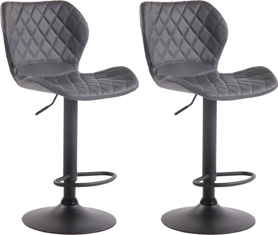 CLP Cork Set van 2 barkrukken - Kunstleer grijs zwart | bol