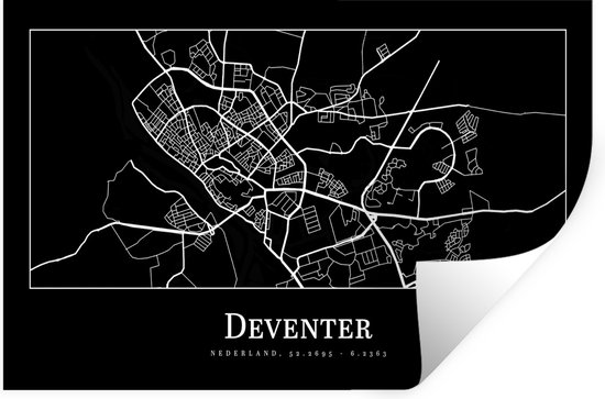 Muurstickers - Sticker Folie - Stadskaart - Deventer - Kaart ...