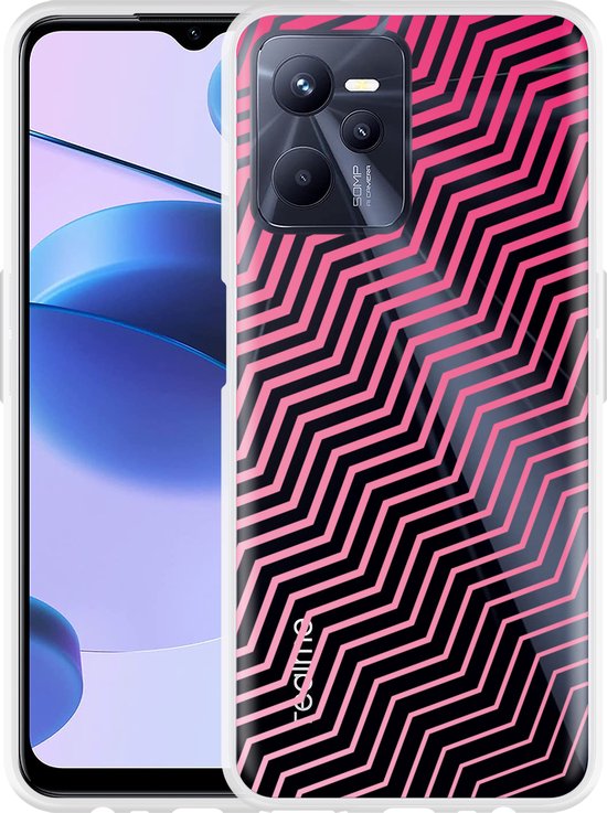 Realme C35 Hoesje Wavy Pink - Designed by Cazy | bol