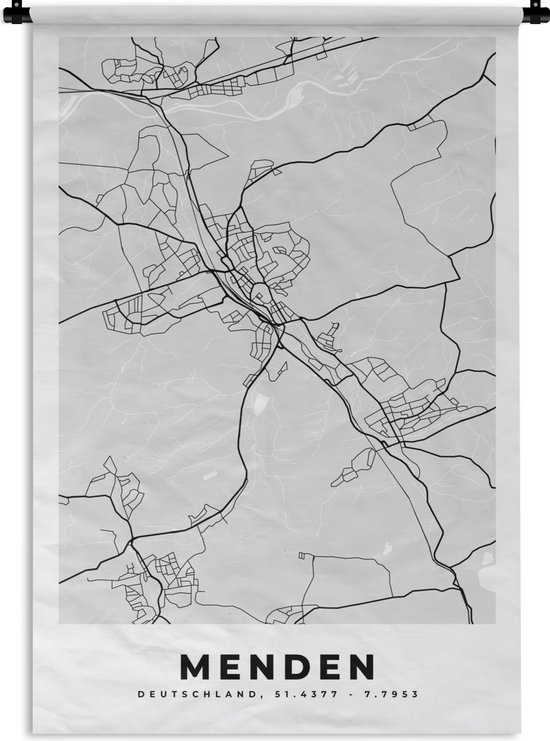 Wandkleed - Wanddoek - Kaart - Plattegrond - Duitsland - Menden ...