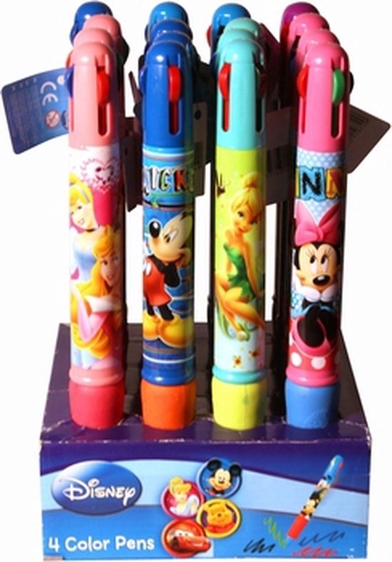 Disney 4 kleurenpen 7 stuks verschillende disney figuren | bol.com
