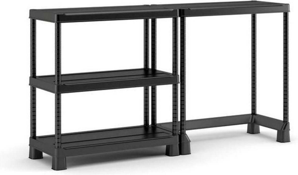 Kunststof opbergrek – 200 kg draagkracht – Verstelbare legborden – Open ...