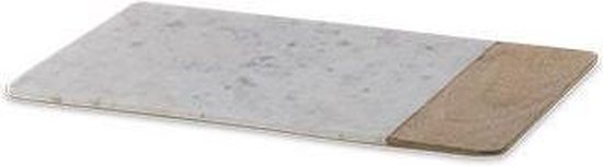 Marmeren Serveerplank - BWARI - Mangohout & Wit Marmer - Large ( 2 x 35 ...