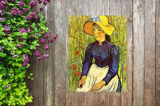 Affiche de jardin Vincent van Gogh 2 - Paysanne au chapeau de paille jaune - Peinture... | bol.com