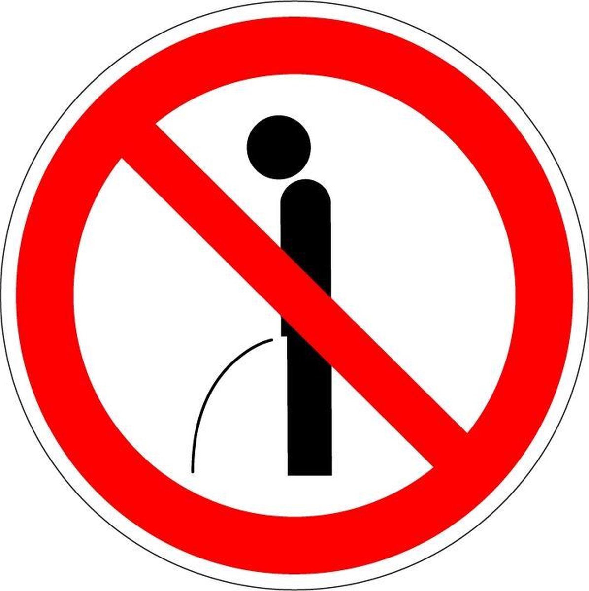 Panneau d'interdiction d'uriner en public - plastique 150 mm | bol