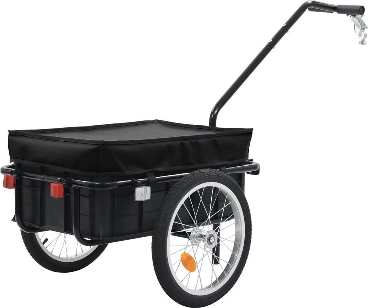 vidaXL Fietskar/trekwagen 155x60x83 cm staal zwart | bol.com