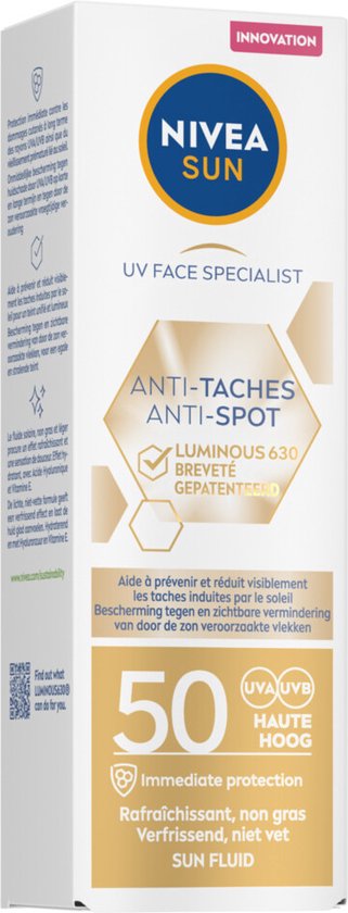 3x Nivea Sun Face Luminous Zonnecrème SPF 50 40 ml | bol.com