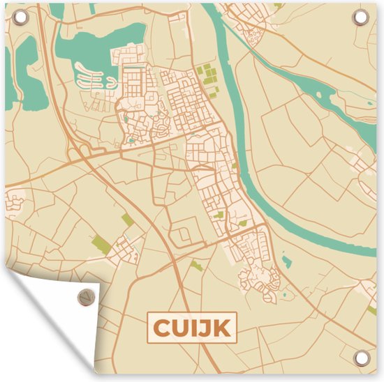 Tuinposters Cuijk - Vintage - Stadskaart - Plattegrond - Kaart - 50x50 ...