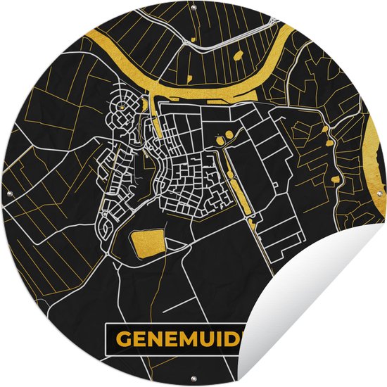 Tuincirkel Stadskaart - Genemuiden - Plattegrond - Goud - Kaart - 60x60 ...