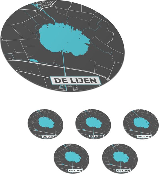 Onderzetters voor glazen - Rond - Stadskaart - Water - Nederland - De ...