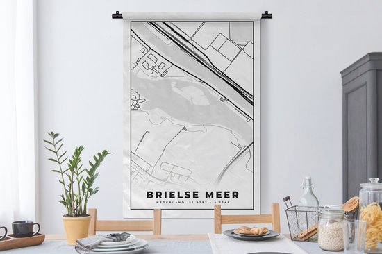 Wandkleed - Wanddoek - Nederland - Stadskaart - Brielse Meer - Kaart ...