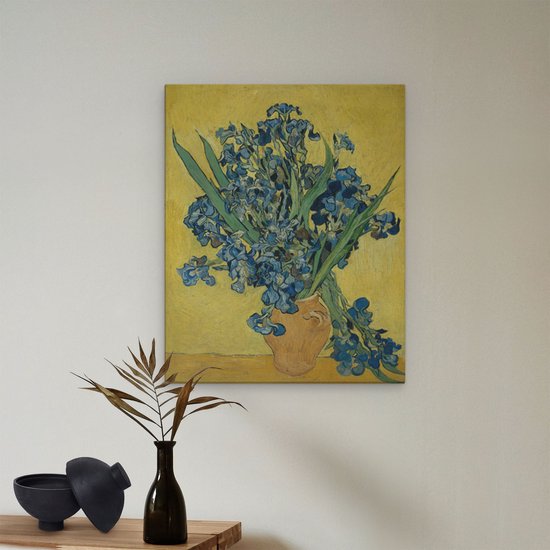 Artaza Canvas Schilderij Irissen in een Gele Vaas - Vincent van Gogh - 40x50 - Poster... | bol