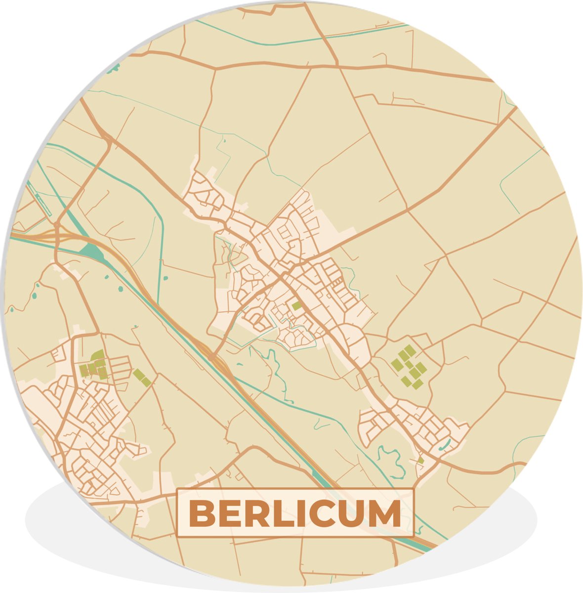 Wall Circle - Wall Circle Indoor - Berlicum - Vintage - City Map - Map ...