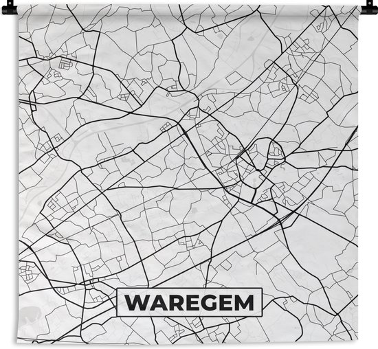 Wandkleed - Wanddoek - Zwart Wit – België – Plattegrond – Stadskaart ...