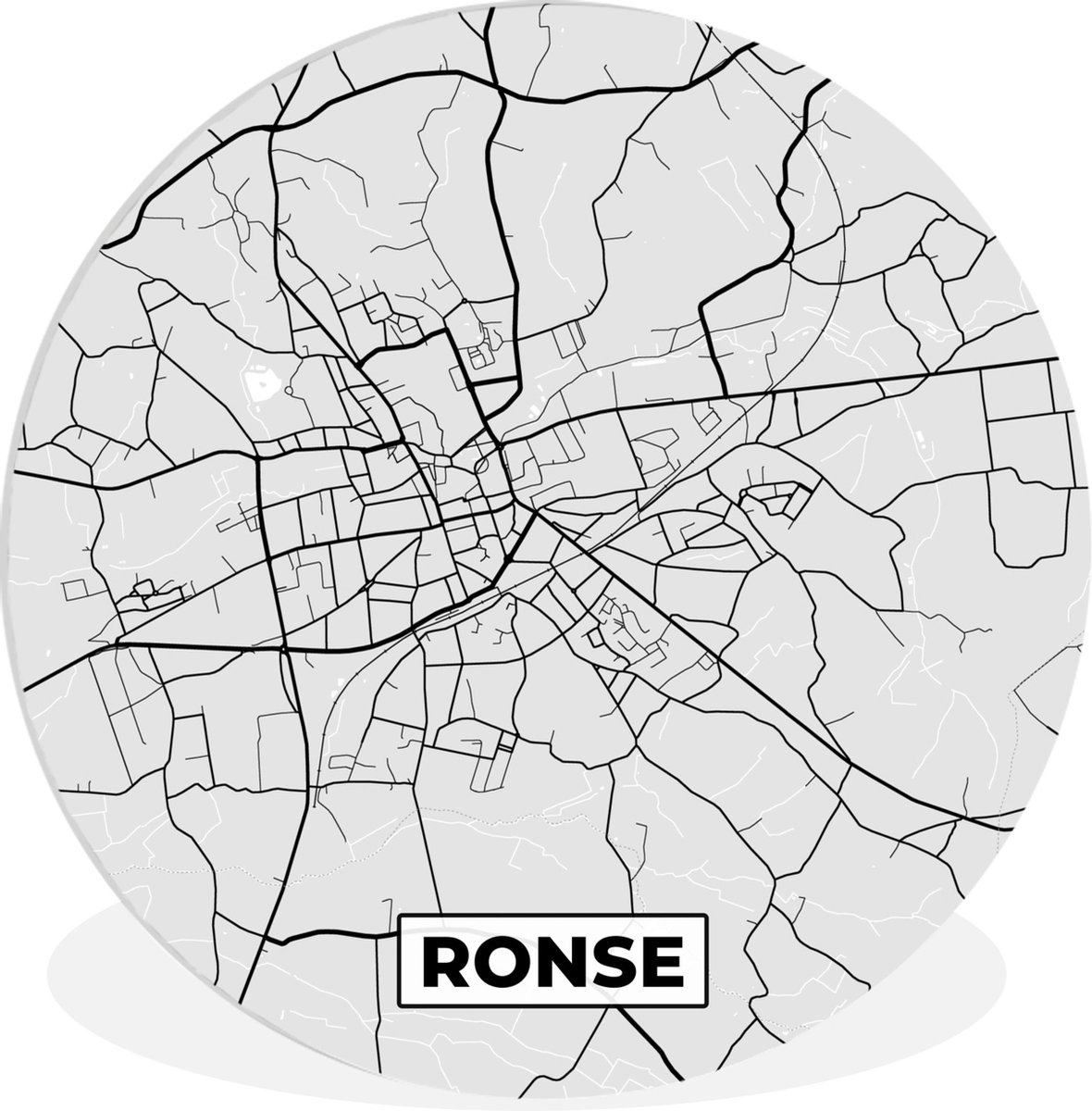 Wall Circle - Wall Circle Indoor - Zwart Wit - België - Map - City Map ...