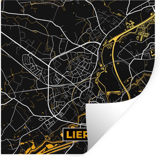 Stickers muraux - Carte - Lier - Or - Plan de la ville - Carte - 30x30 ...